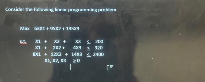 Solved Consider the following linear programming problem | Chegg.com