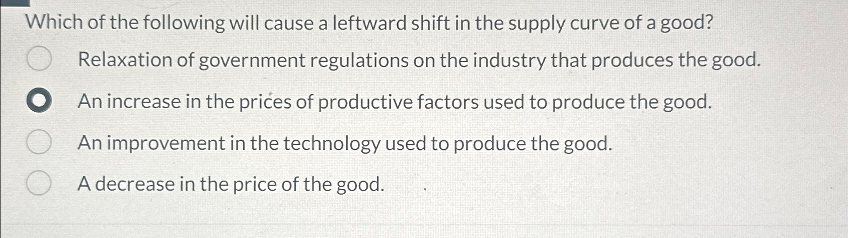 Solved Which of the following will cause a leftward shift in | Chegg.com