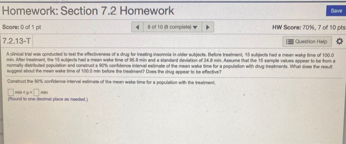 Solved Homework Section 7 2 Homework Save Score 0 Of 1 Pt