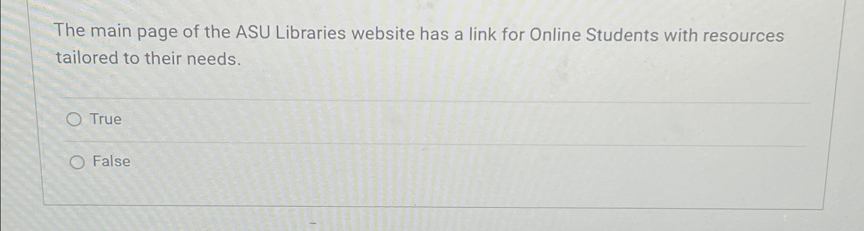 Solved The main page of the ASU Libraries website has a link | Chegg.com