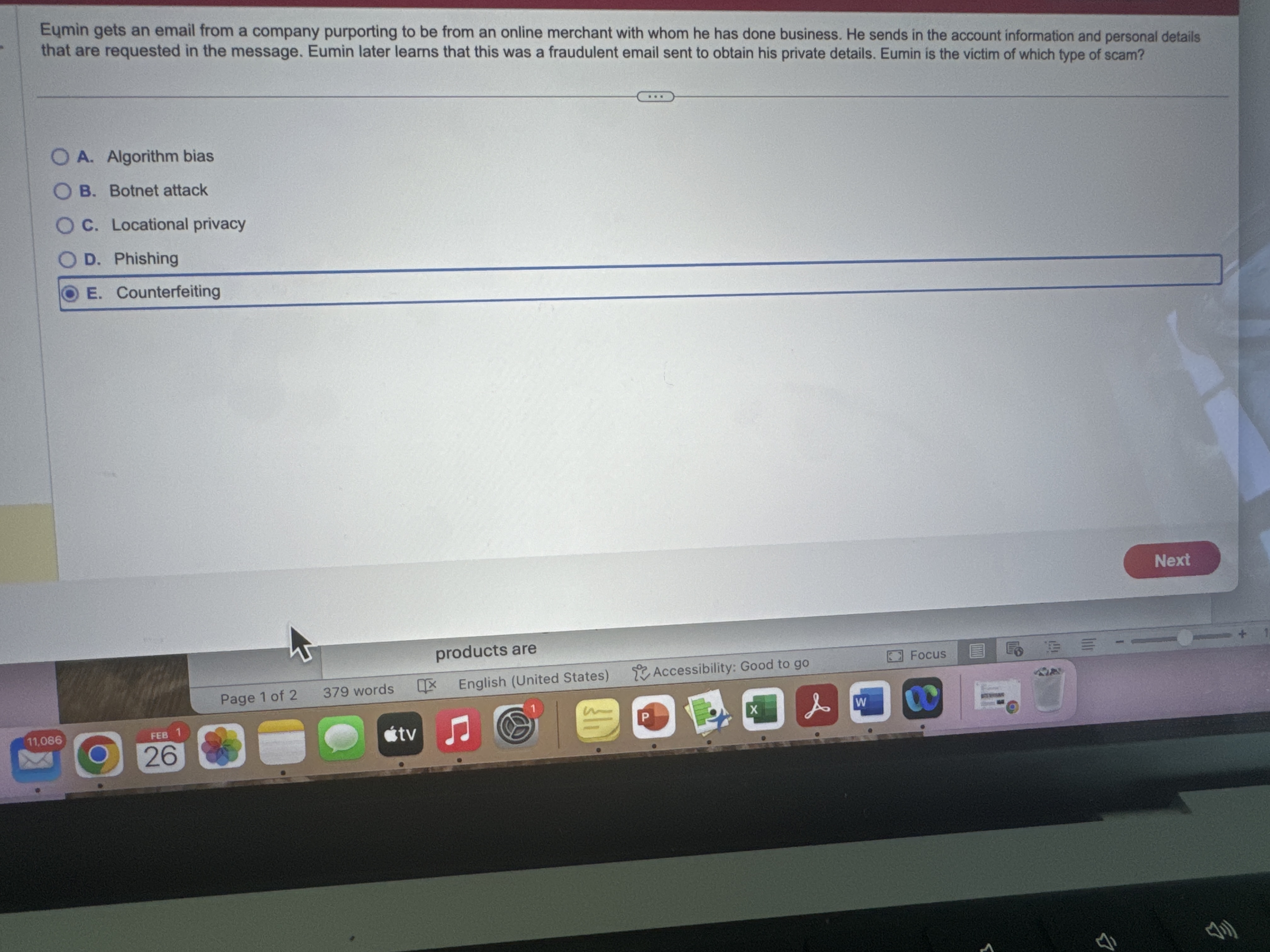 Solved Eymin gets an email from a company purporting to be | Chegg.com