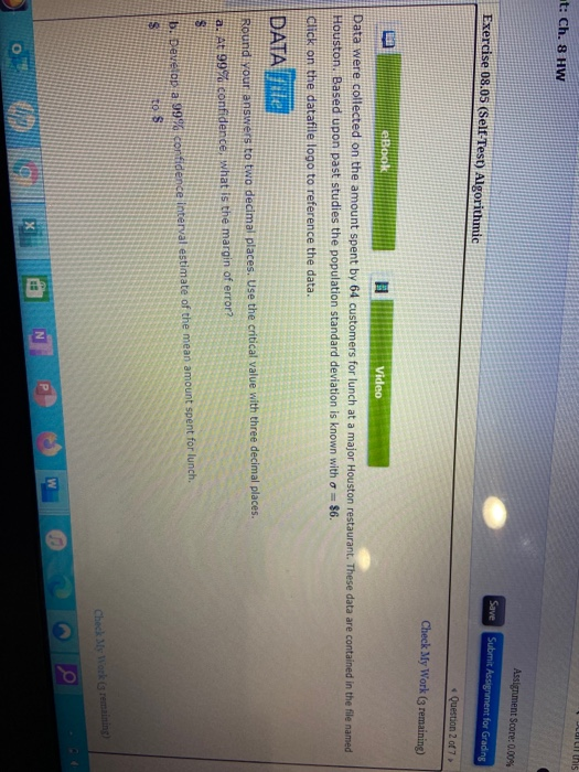 Solved Exercise 08.03 Algorithmic Question 1 of 2 Check My | Chegg.com