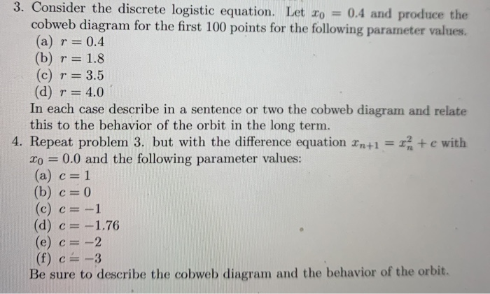Solved 3. Consider the discrete logistic equation. Let Xo = | Chegg.com