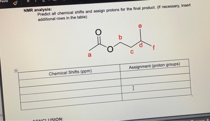 Solved Predict all chemical shifts and assign protons for | Chegg.com