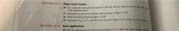 Solved Section 12 7 Power In Rl Circuits 26 In A Certain Rl