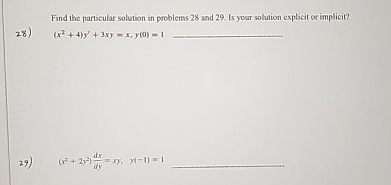 Solved Find the particular solution in problem 29 . ﻿Is your | Chegg.com