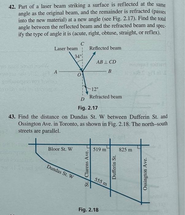 Solved 42. Part of a laser beam striking a surface is | Chegg.com