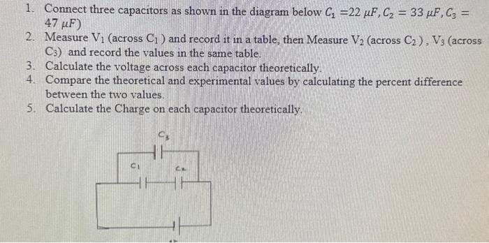 1. Connect three capacitors as shown in the diagram | Chegg.com