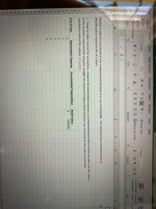 Solved File Home Insert Draw Page Layout Formulas Data | Chegg.com
