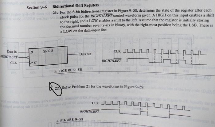Solved Section 9-6 Bidirectional Shift Registers 21. For the | Chegg.com