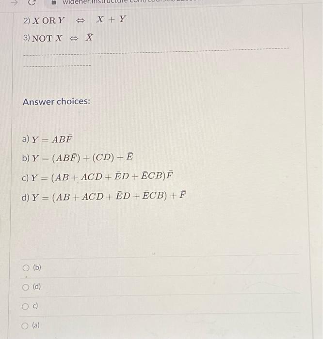Solved The Boolean equation for the logic represented in the | Chegg.com