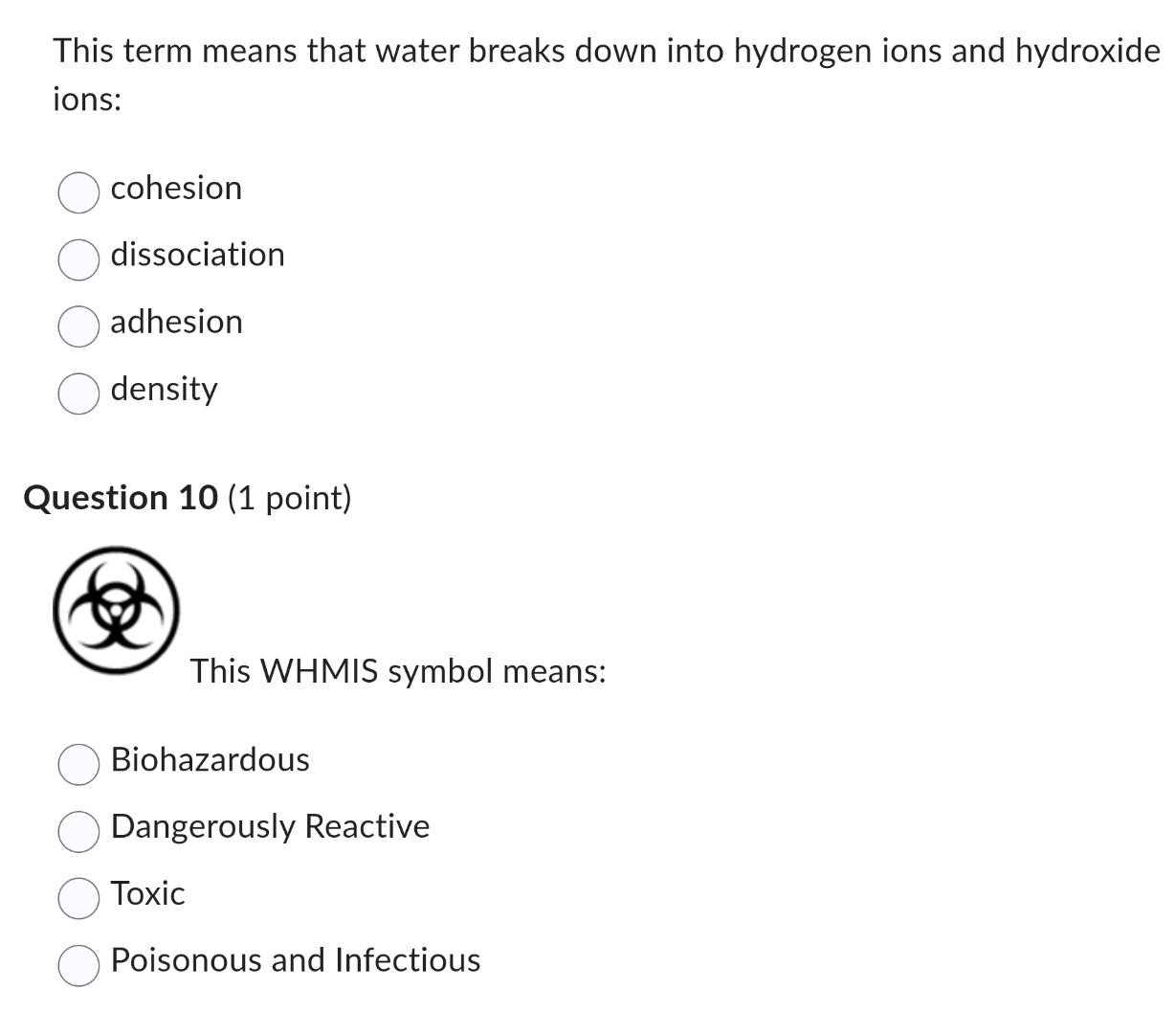 Solved This term means that water breaks down into hydrogen | Chegg.com