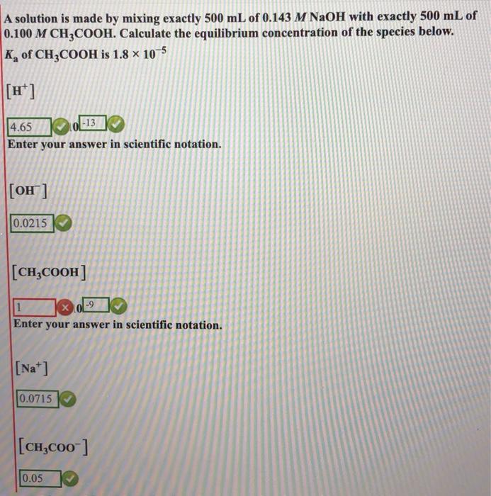 Solved A solution is made by mixing exactly 500 mL of 0.143 | Chegg.com