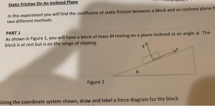 Solved Static Friction On An Inclined Plane In this | Chegg.com