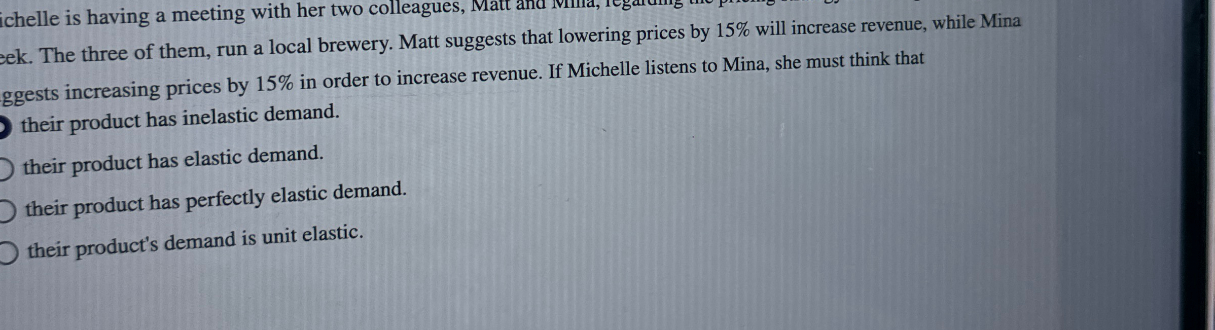 Solved chelle is having a meeting with her two colleagues, | Chegg.com