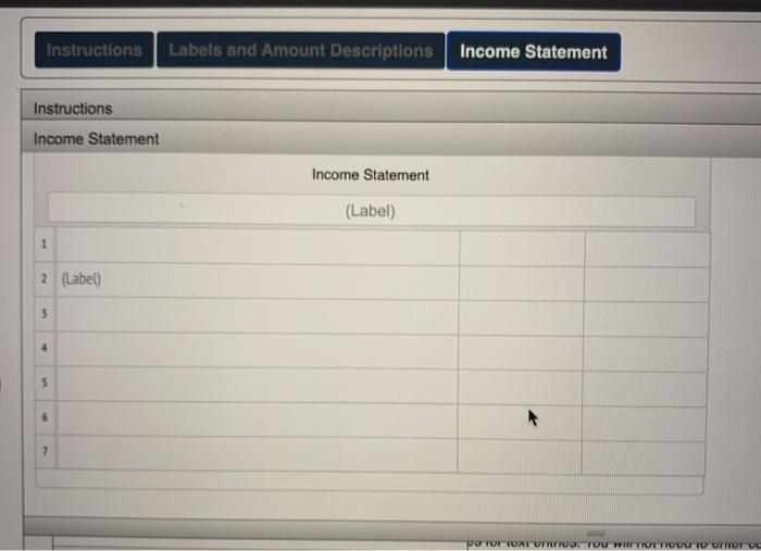 Solved Instructions Labels and Amount Descriptions Income | Chegg.com