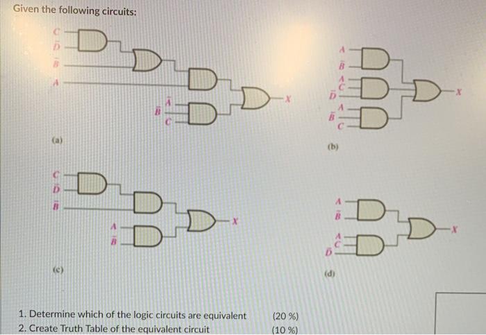 Solved Given the following circuits: (c) 1. Determine which | Chegg.com