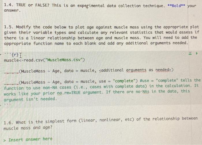 Solved A person's muscle mass is expected to decrease with | Chegg.com