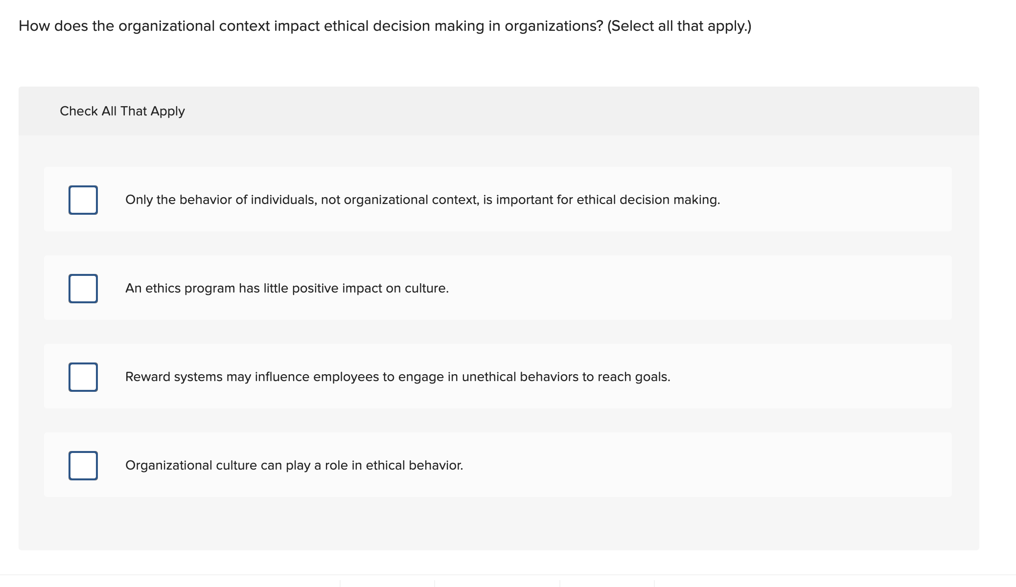 Solved How does the organizational context impact ethical | Chegg.com