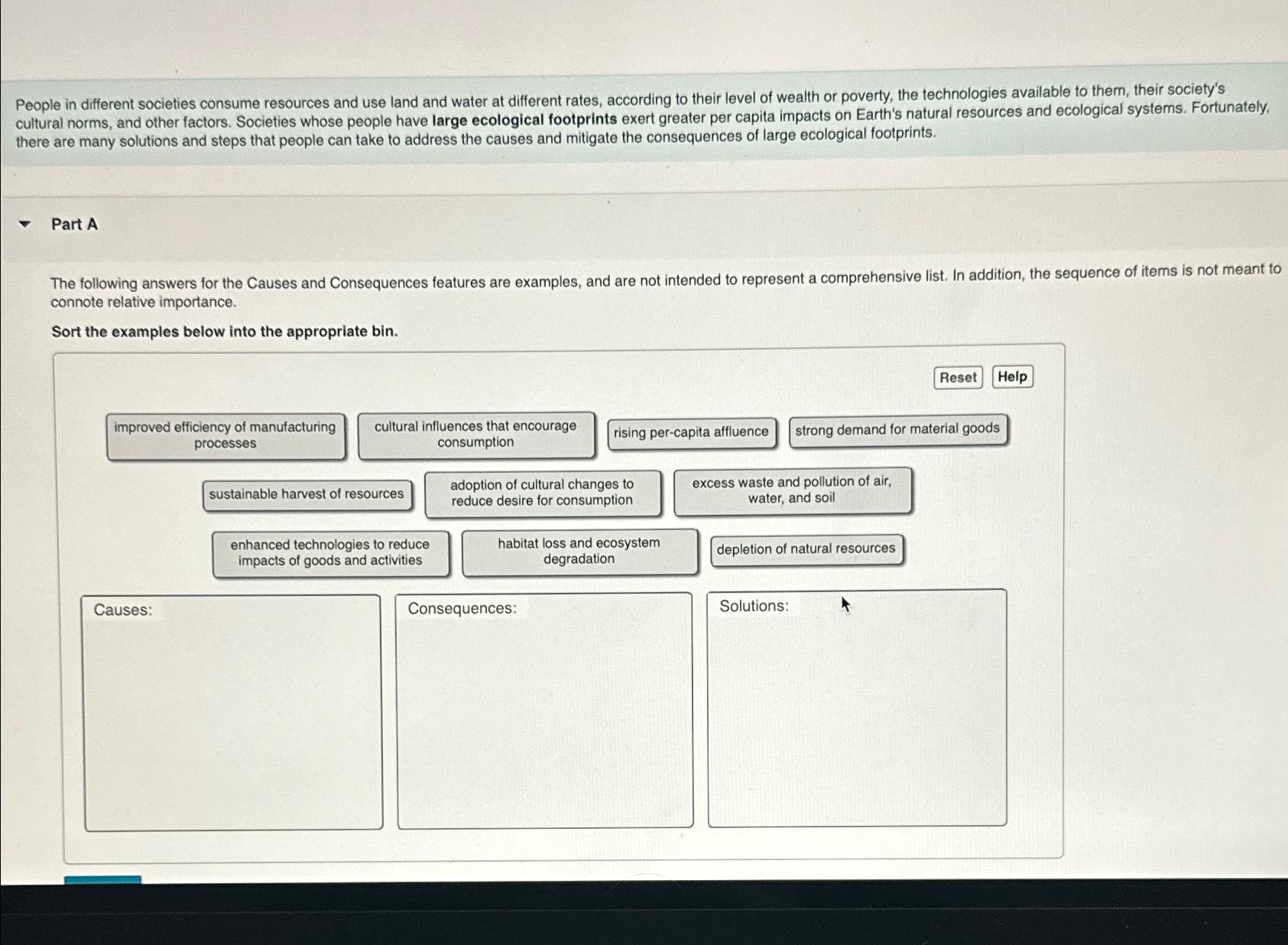Solved People in different societies consume resources and | Chegg.com