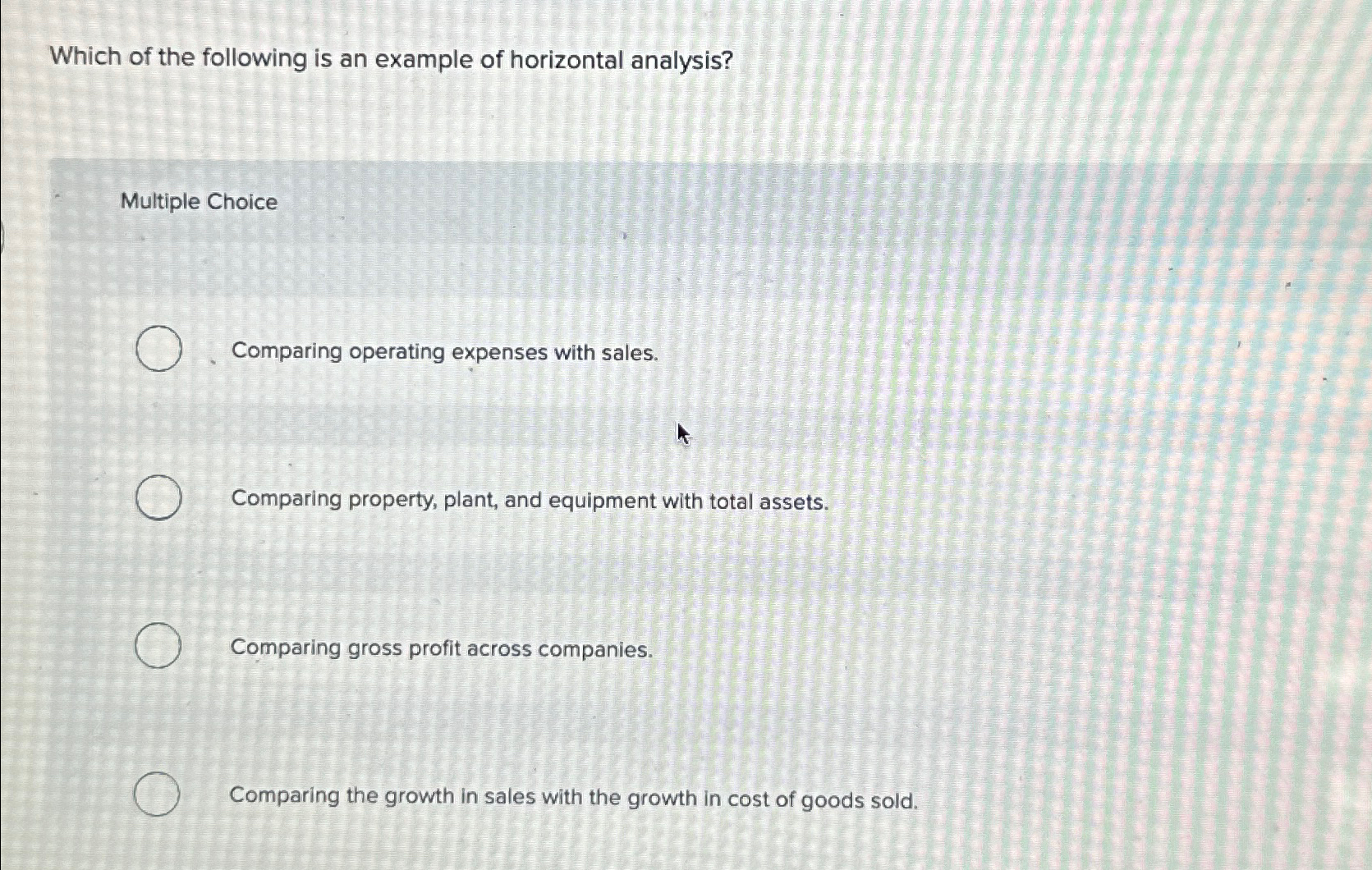 Solved Which of the following is an example of horizontal | Chegg.com
