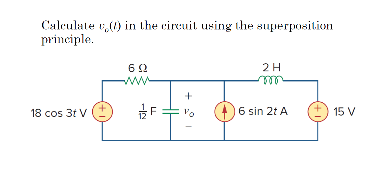 Calculate vo(t) ﻿in the circuit using the | Chegg.com