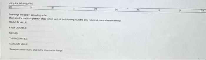 Solved What are the answers for the following: minimum | Chegg.com