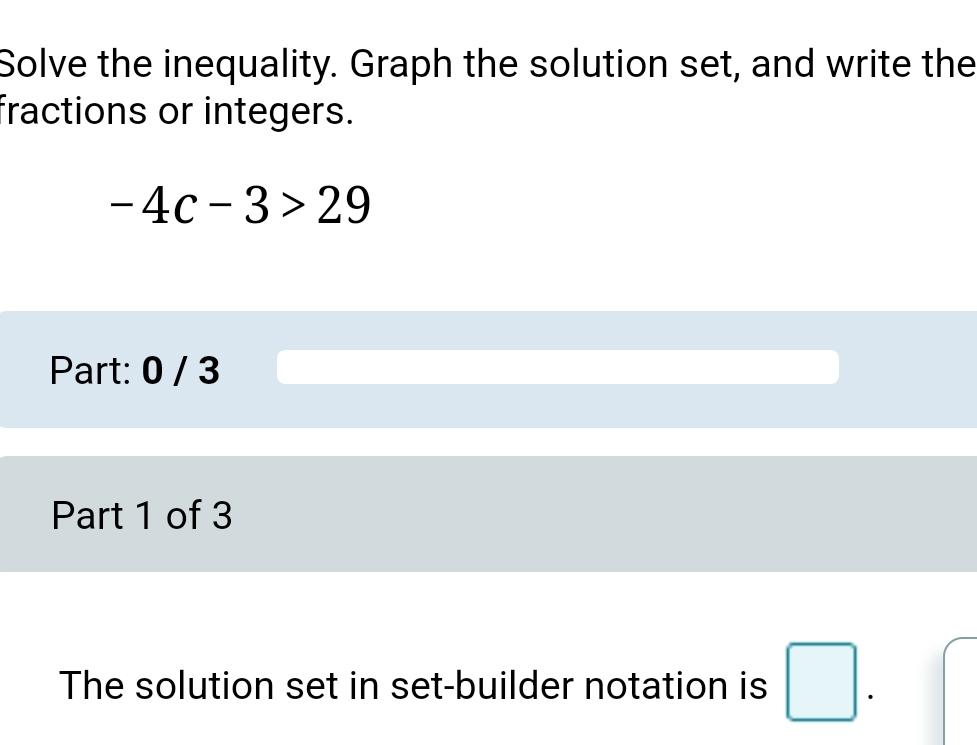 Solved Solve the inequality. Graph the solution set, and | Chegg.com
