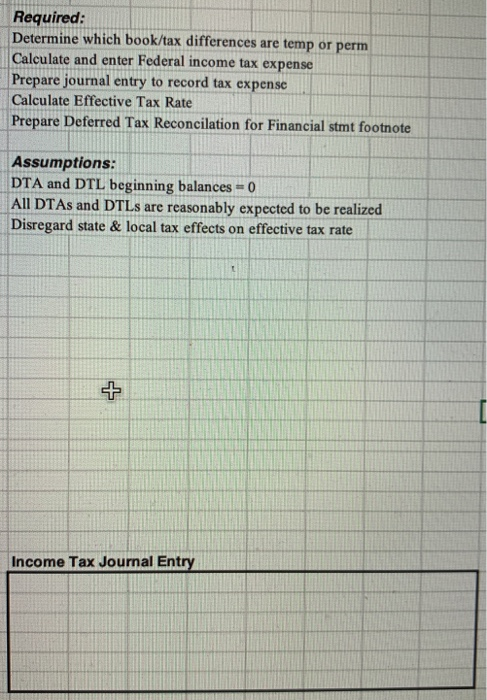 Solved Book/Tax Differences Temporary Permanent Difference | Chegg.com