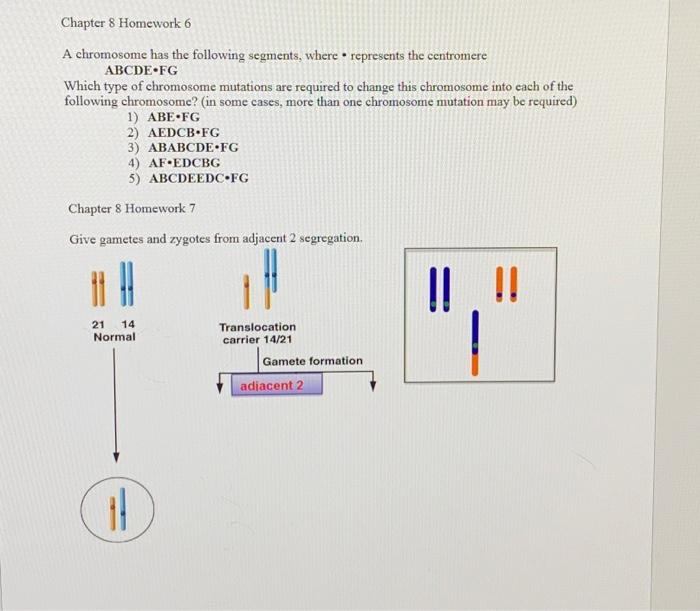 Solved A chromosome has the following segments, where ⋅ | Chegg.com