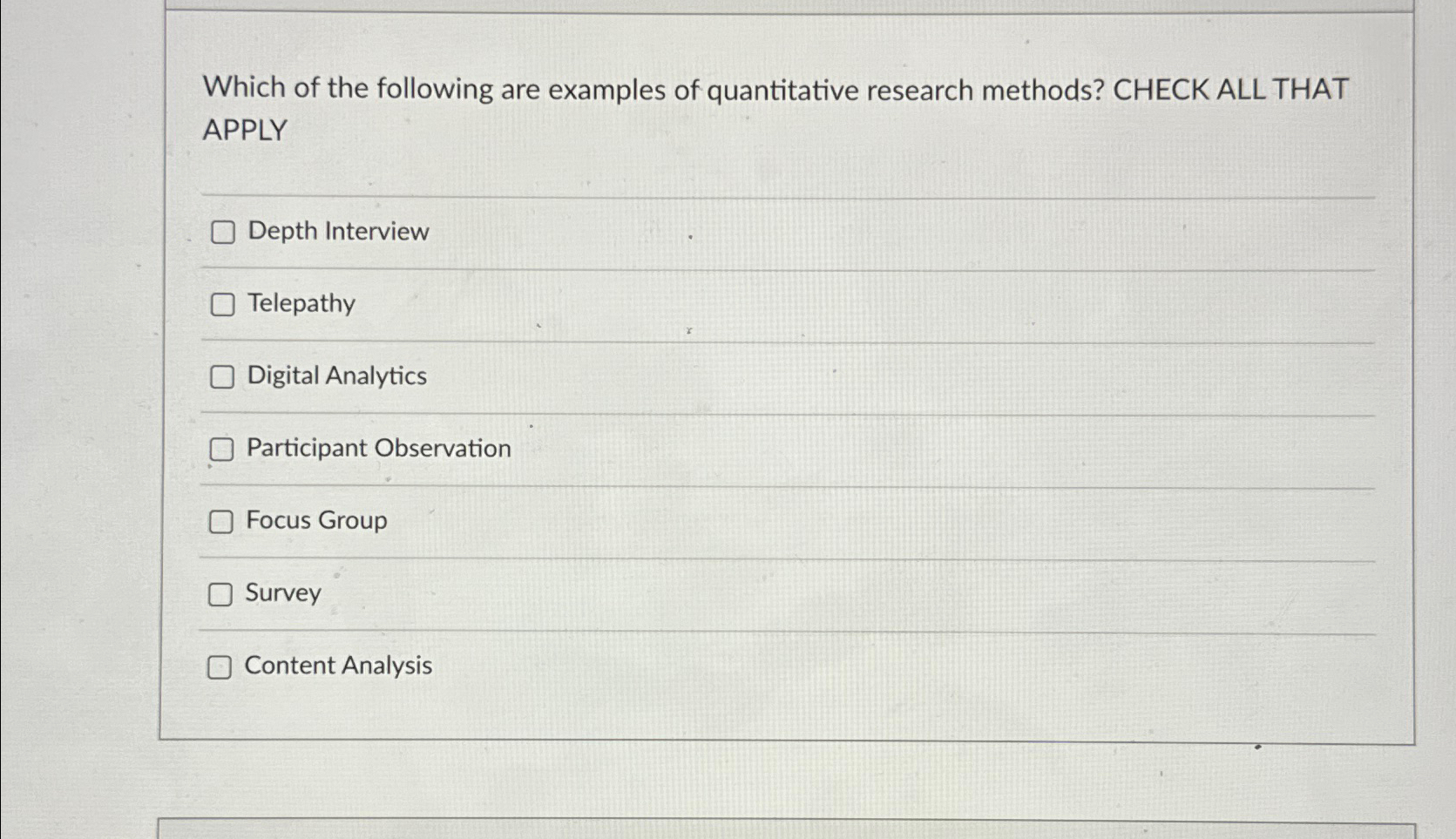 Solved Which of the following are examples of quantitative | Chegg.com