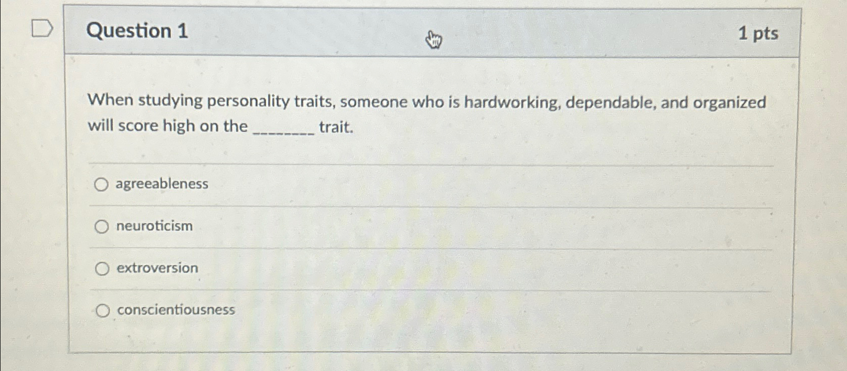 Solved Question 11 ﻿ptsWhen studying personality traits, | Chegg.com