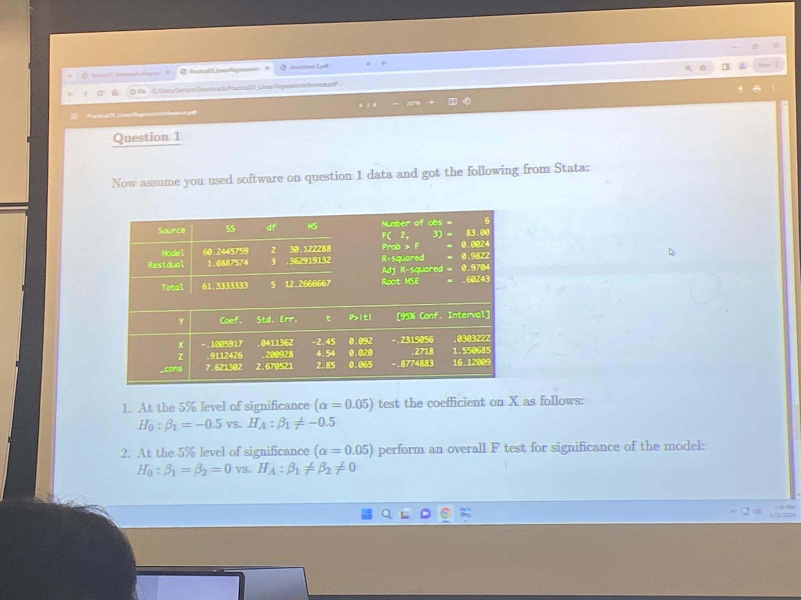 Solved Question 1Now assume you used software on question 1 | Chegg.com