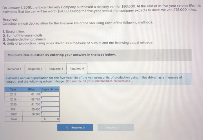 Solved On January 1, 2018, the Excel Delivery Company | Chegg.com