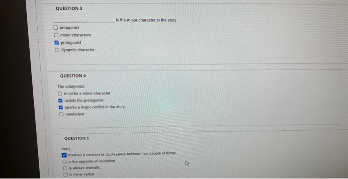 Solved is the major character in the story. antagonist minor | Chegg.com