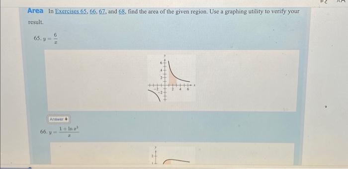 Solved Area In Exercises 65,66,67, and 68 , find the area of | Chegg.com