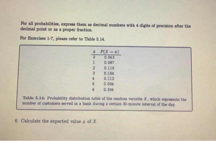 Solved For all probabilities, express them as decimal | Chegg.com