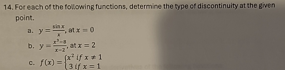 Solved For each of the following functions, determine the | Chegg.com