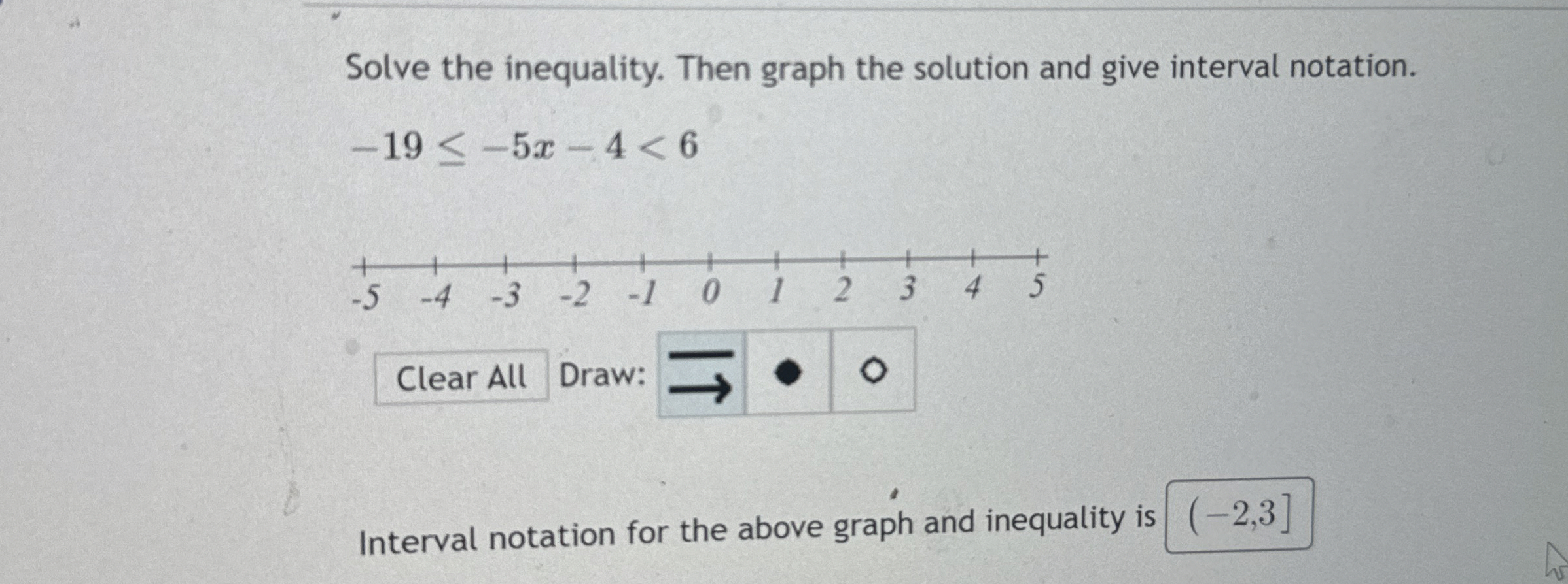 Solved Solve the inequality. Then graph the solution and | Chegg.com