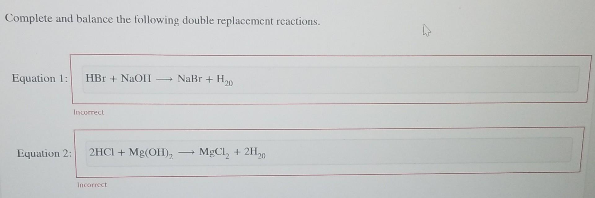 Solved Complete and balance the following double replacement | Chegg.com