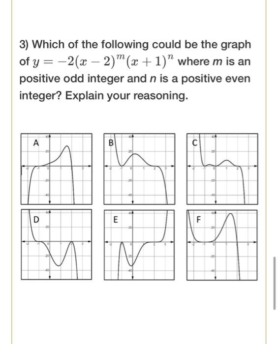 Solved 3) Which of the following could be the graph of | Chegg.com