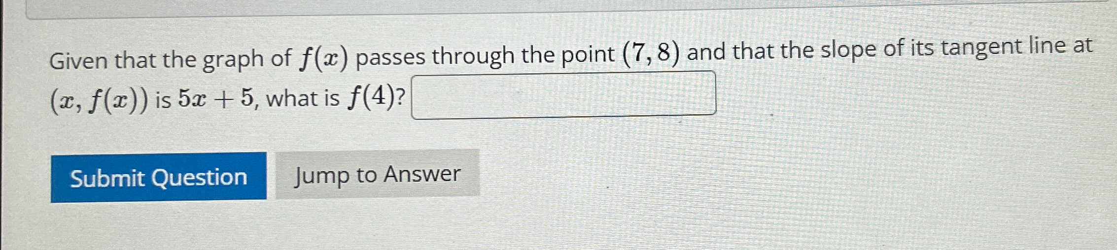 Solved Given that the graph of f(x) ﻿passes through the | Chegg.com