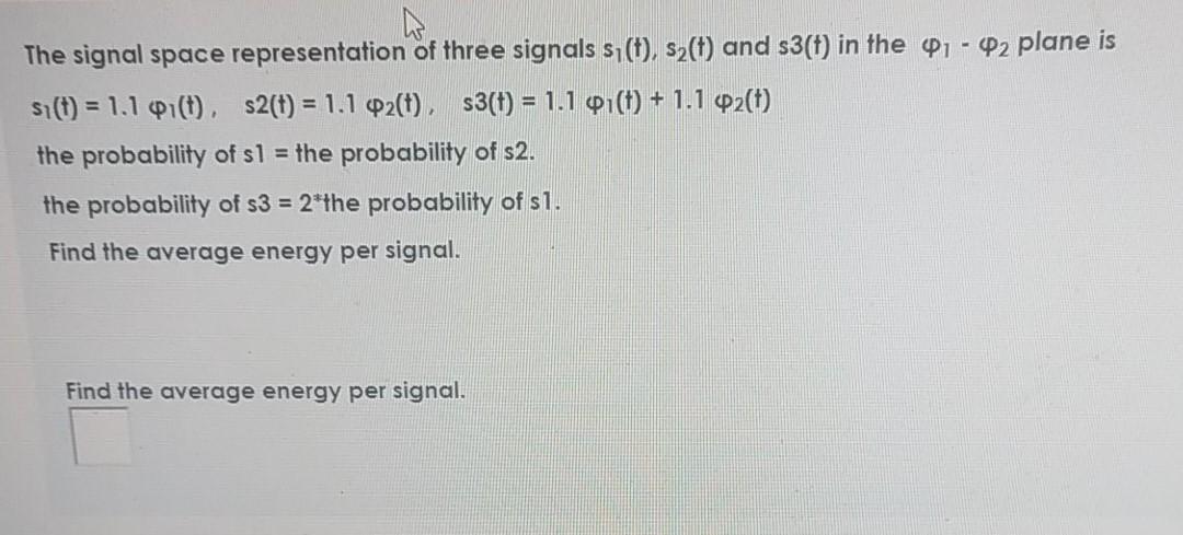 Solved The signal space representation of three signals | Chegg.com
