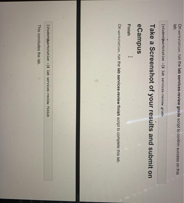 (student workstation - ]$ lab services-review start | Chegg.com