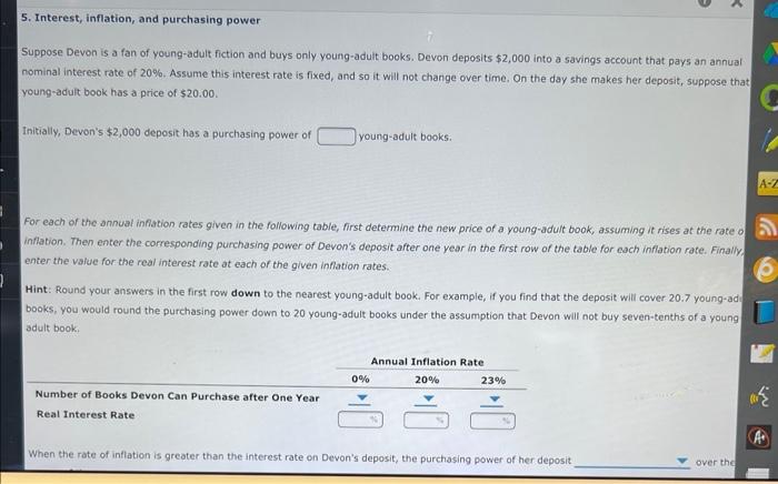 Solved 5. Interest, inflation, and purchasing power Suppose | Chegg.com