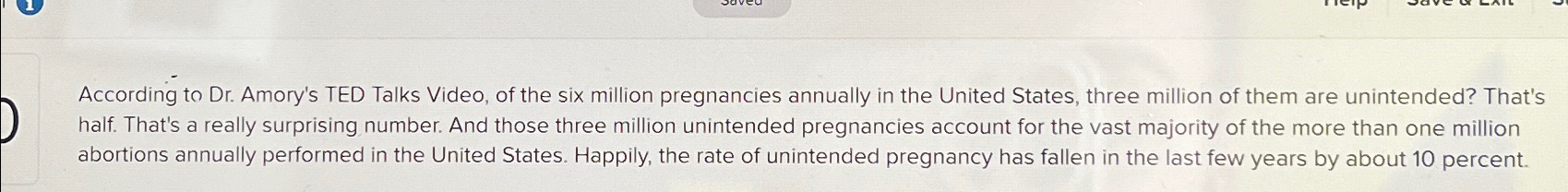 Solved According to Dr. ﻿Amory's TED Talks Video, of the six | Chegg.com
