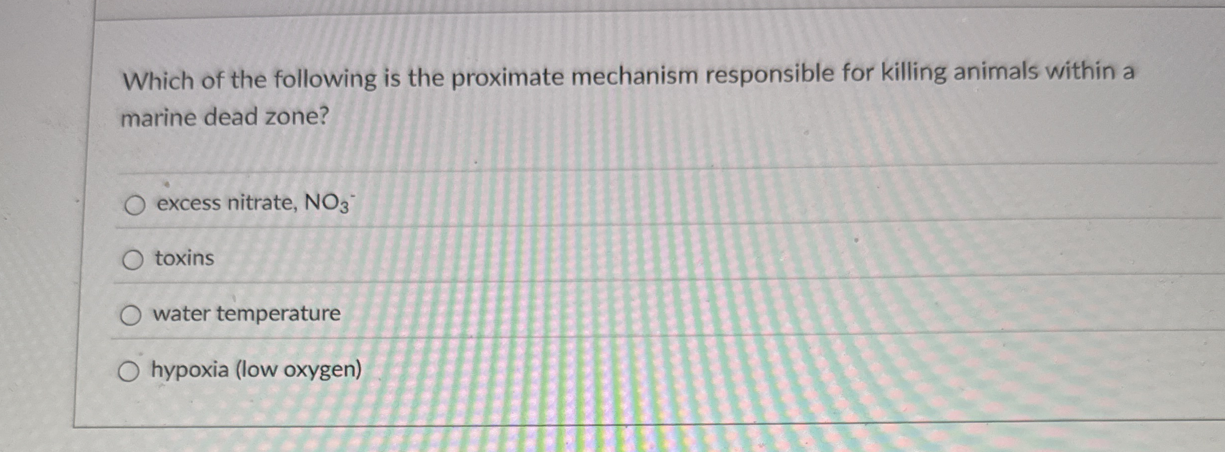 Solved Which of the following is the proximate mechanism | Chegg.com