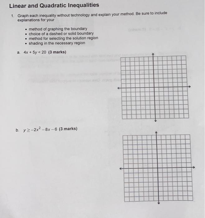Solved Linear and Quadratic Inequalities 1. Graph each | Chegg.com