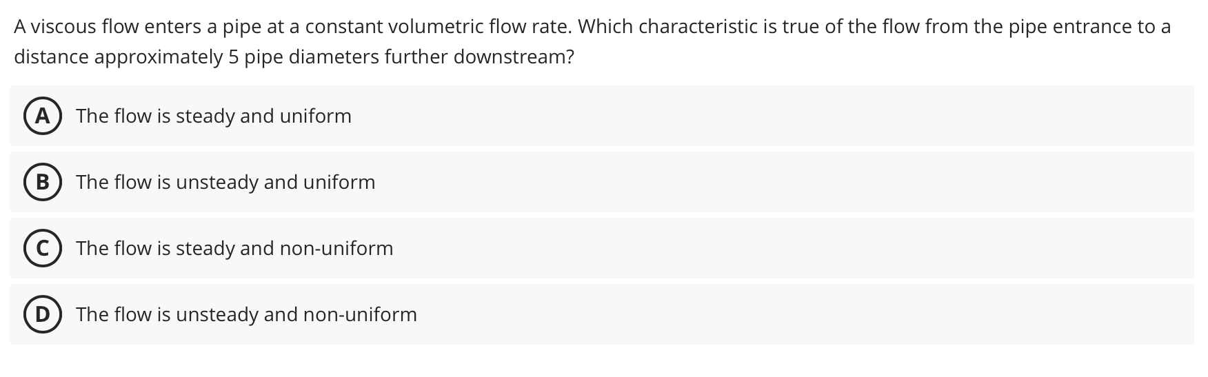 Solved A viscous flow enters a pipe at a constant volumetric | Chegg.com