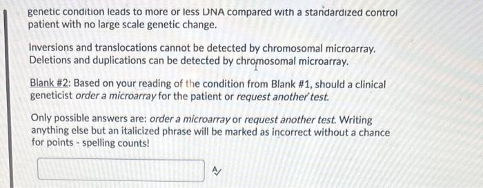 Solved A chromosomal microarray can be used to determine | Chegg.com